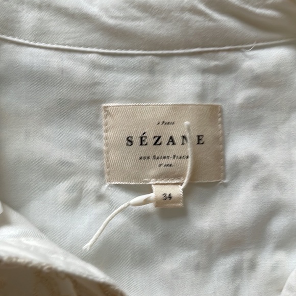 Sezane | Dresses | Sezane Adele Ivory Eyelet Button Up Dress | Poshmark